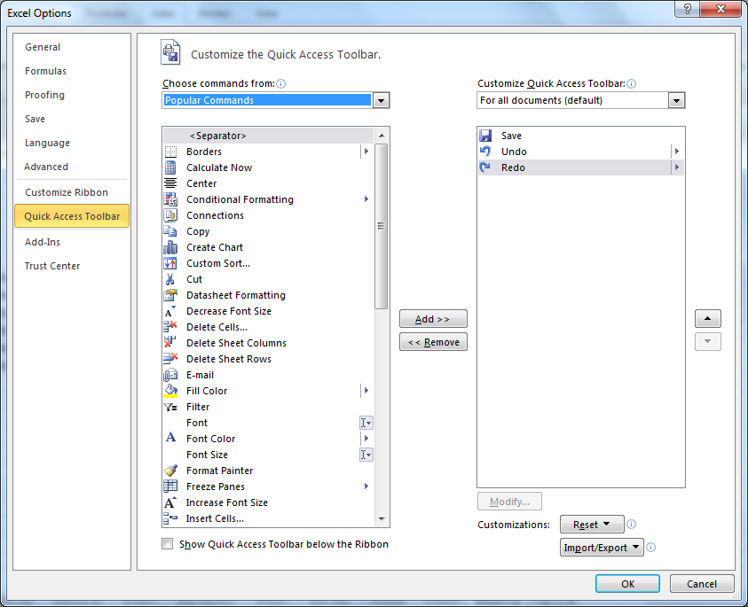 quick-access-toolbar | Real Statistics Using Excel