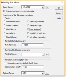 item-analysis-option | Real Statistics Using Excel