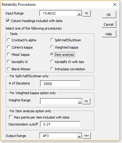 item-analysis-option | Real Statistics Using Excel