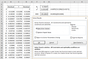 MA Coefficients using Solver | Real Statistics Using Excel