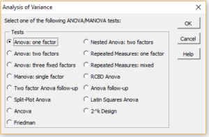 analysis-variance-dialogue-box | Real Statistics Using Excel