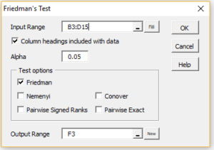 Friedman Test Analysis Tool | Real Statistics Using Excel