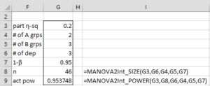 2-way MANOVA Power Sample Size | Real Statistics Using Excel