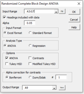 RCBD Design | Real Statistics Using Excel