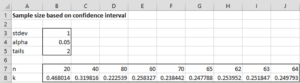 t test sample size based on CI | Real Statistics Using Excel