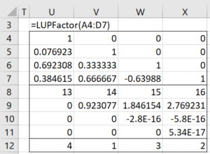LU Factorization | Real Statistics Using Excel