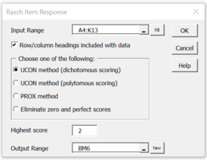 rasch-main-dialog-box | Real Statistics Using Excel
