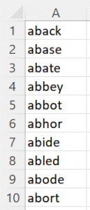 Excel support for Wordle | Real Statistics Using Excel