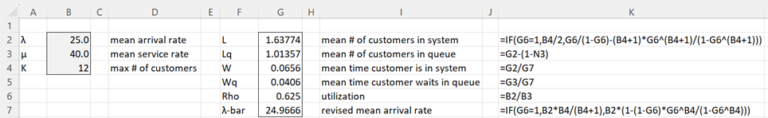 M/M/1/K Queueing Model | Real Statistics Using Excel