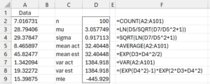 Method of Moments: Lognormal| Real Statistics Using Excel
