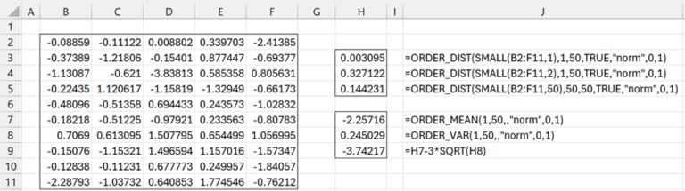 Order Statistics Applications | Real Statistics Using Excel
