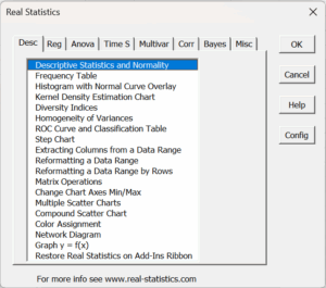 Real Statistics Analysis Tools |Real Statistics Using Excel
