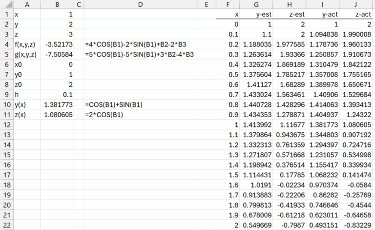 Multiple Differential Equation | Real Statistics Using Excel